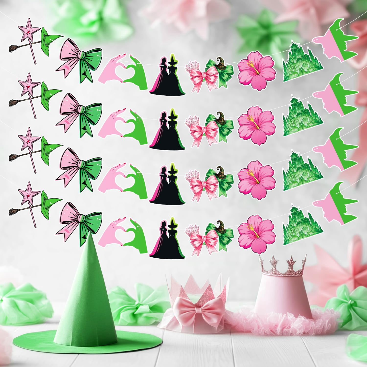 Witch Theme Party Decorations, 4PCS Witch Theme Happy Birthday Banner ...