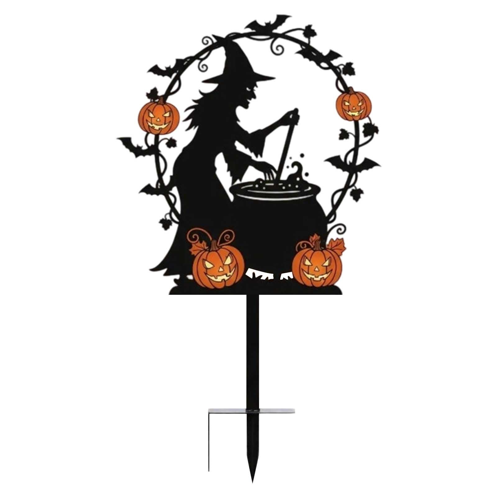 Witch Themed Garden Sign Outdoor Garden Decorations 30cm Card Slot ...