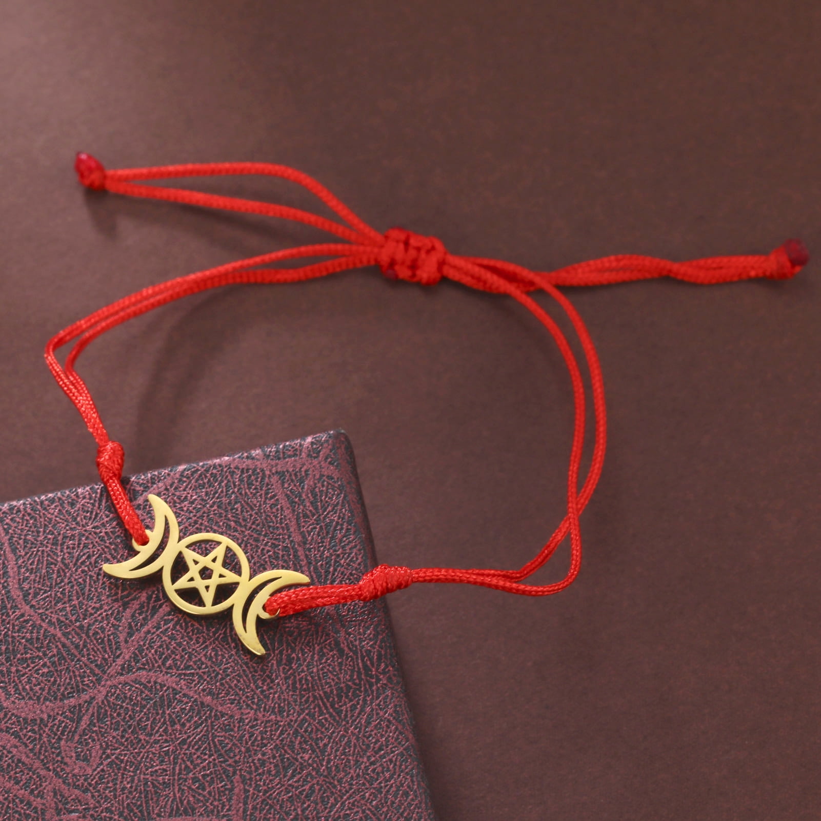 Witch Triple Moon Goddess Bracelet for Women Men Luna Pentacle Charm ...