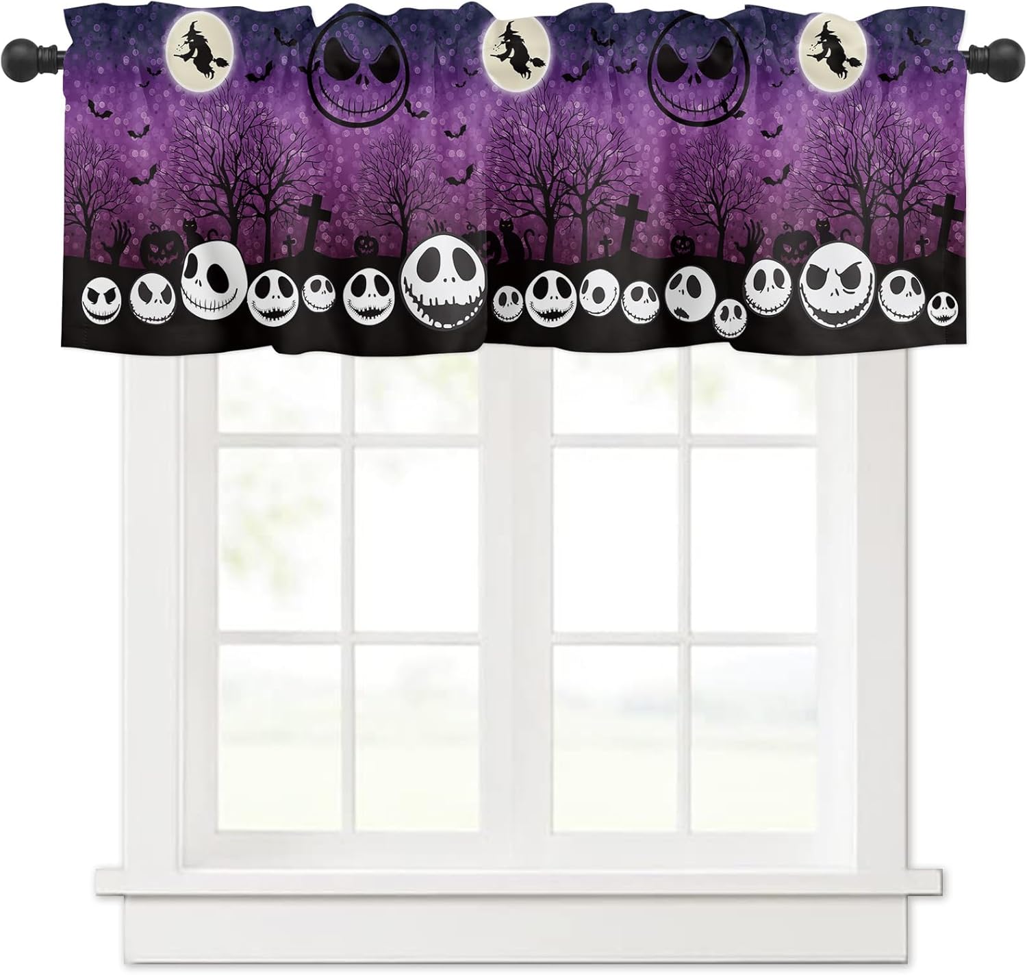 Witch Window Valance for Kitchen Bedroom Living Room Halloween ...
