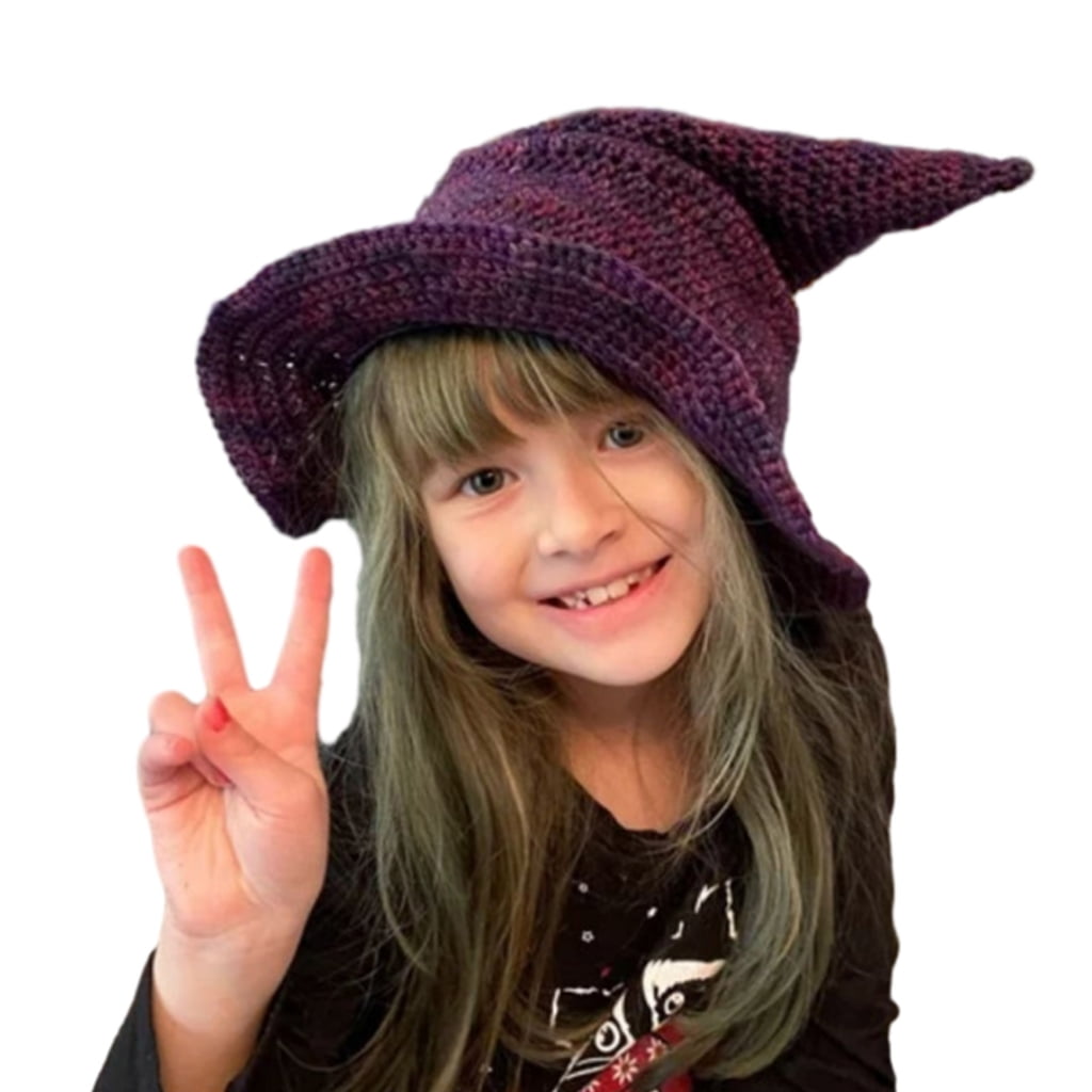 Witch Wizard Hat Carnivals Party Headgear with Crochet Design Devil Cap ...