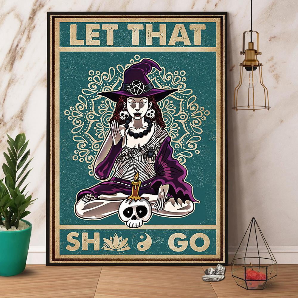 Witch Yoga Let That ShT Go Retro Green Paper Poster No Frame Matte Wall ...