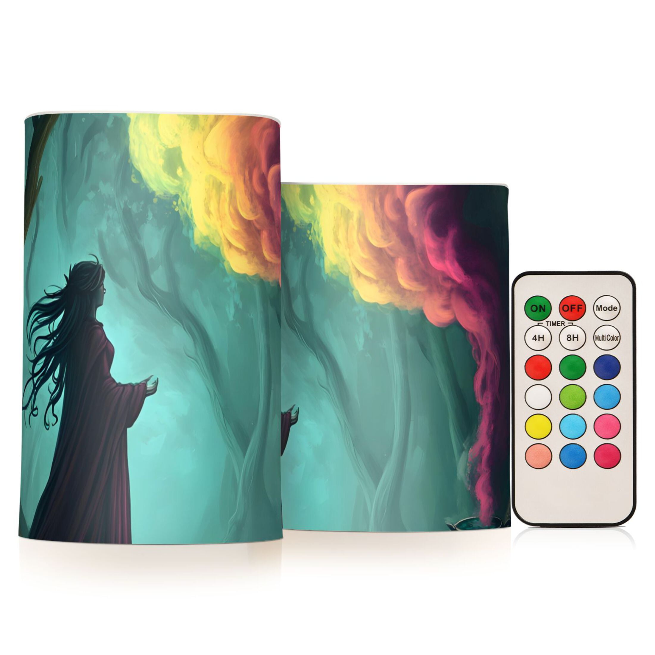 Witch and Potion Flickering Flameless Candles Battery Operated with ...