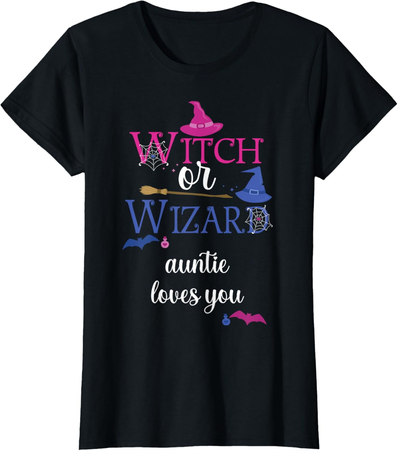 Witch or Wizard Auntie Loves You Gender Reveal Party T-Shirt - Walmart.com