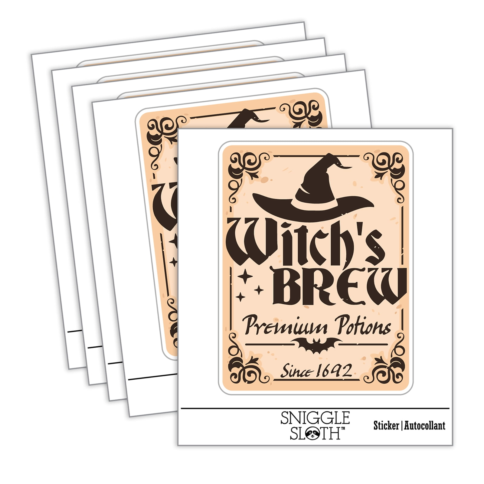 Witch's Brew Potions Label With Bat Halloween Car Window Bumper Water ...