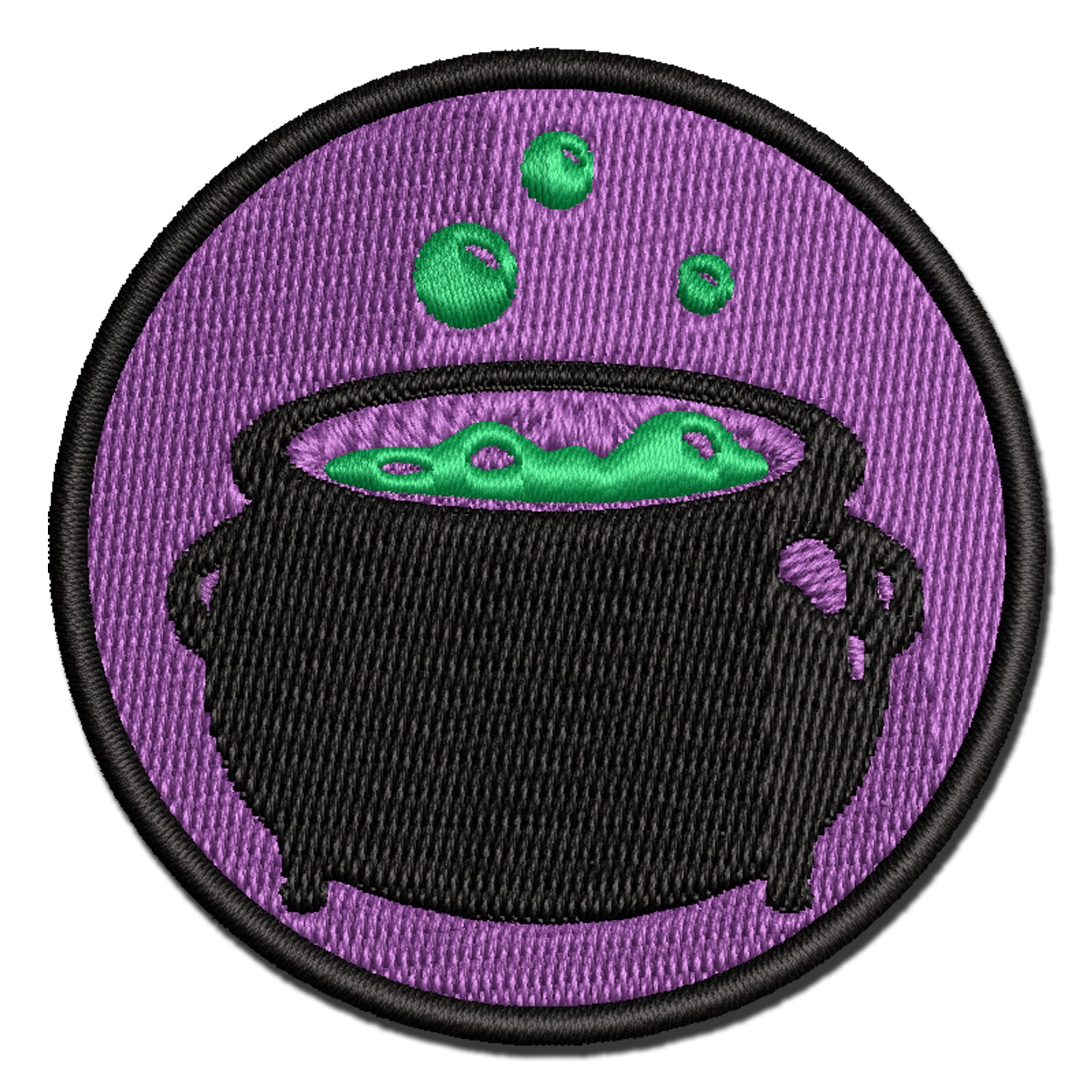 Witch's Bubbling Cauldron Pot Halloween Applique Multi-Color Embroidered Iron-On Patch - 3.5 ...