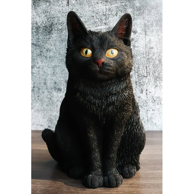 Witch's Pet Realistic Mystical Black Kitty Cat Kitten Sitting Figurine 8"H - Walmart.com