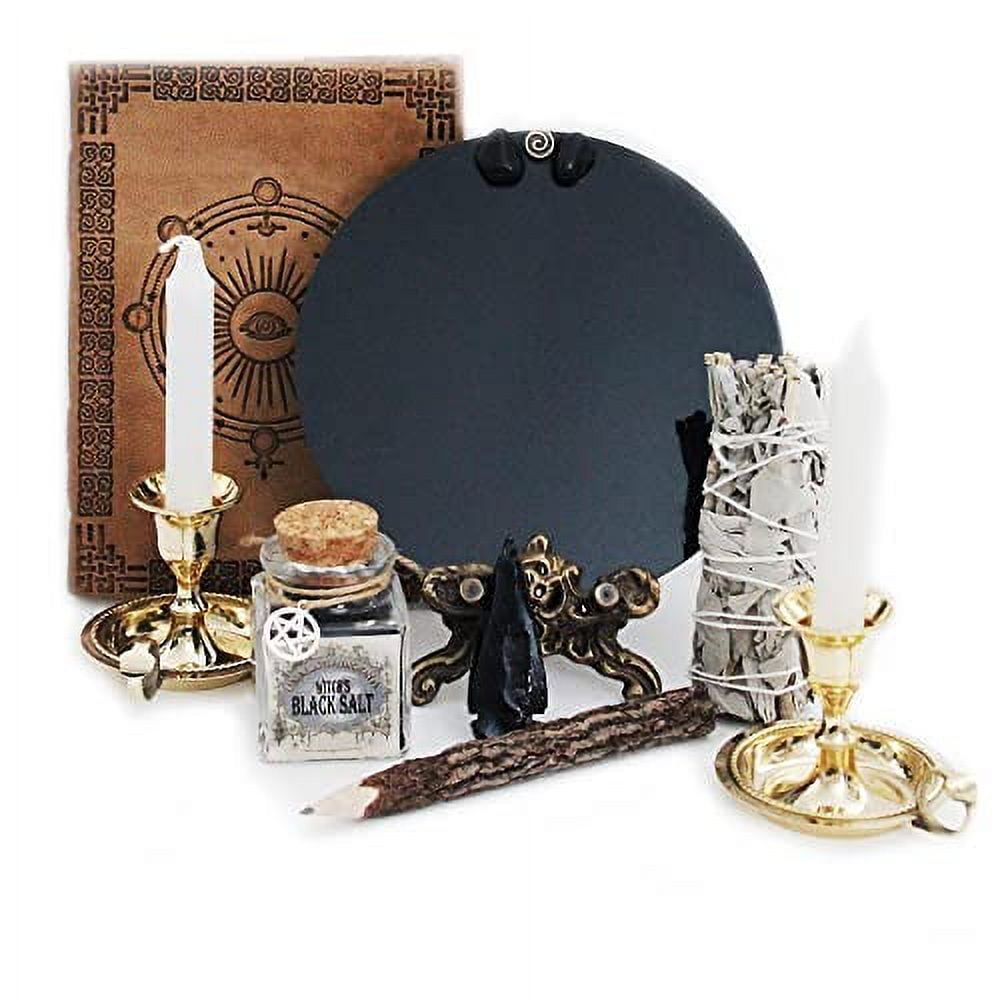 Witchcraft Kit w Scrying Mirror, Wiccan Book of Shadows, Scrying Tools ...