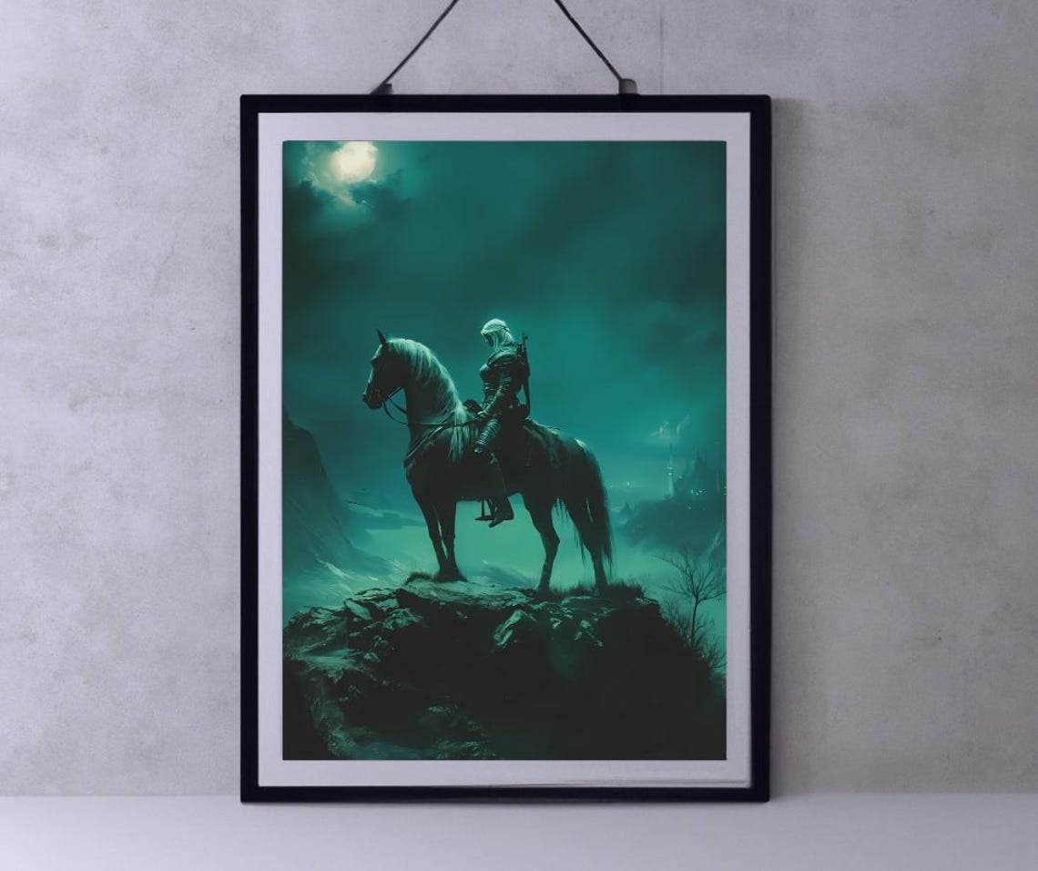 Witcher-Inspired Art, Ciri Witcher, Cirilla Dark Rider Under Moonlight ...