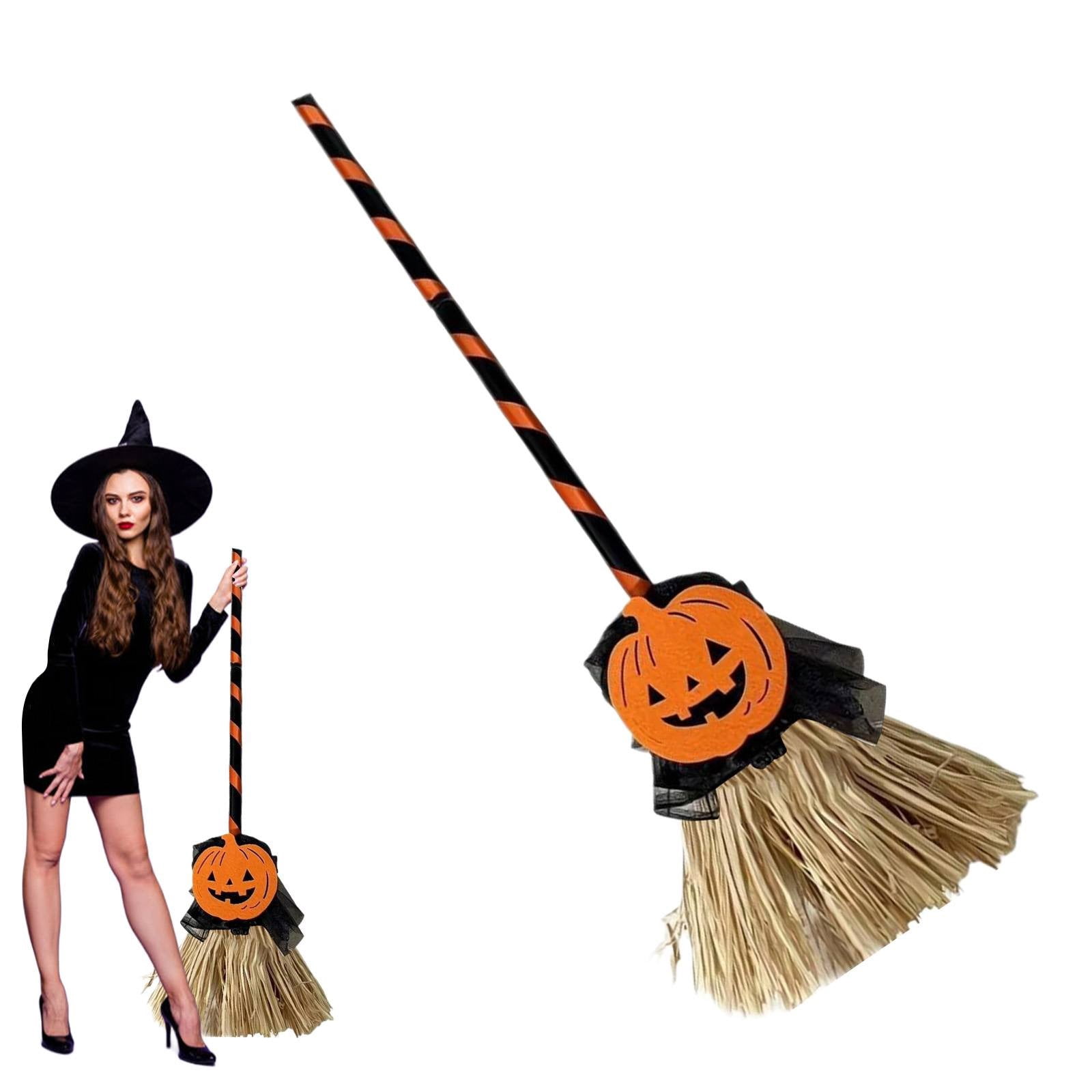 Witches Broom Halloween Decoration- 31.2 Inches Tall Animated Floating ...
