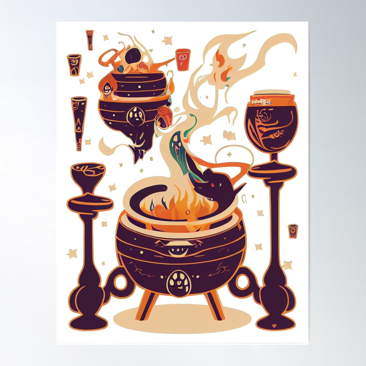 Witches Cauldron Poster Wall Art, Modern Wall Decor For Living Room ...