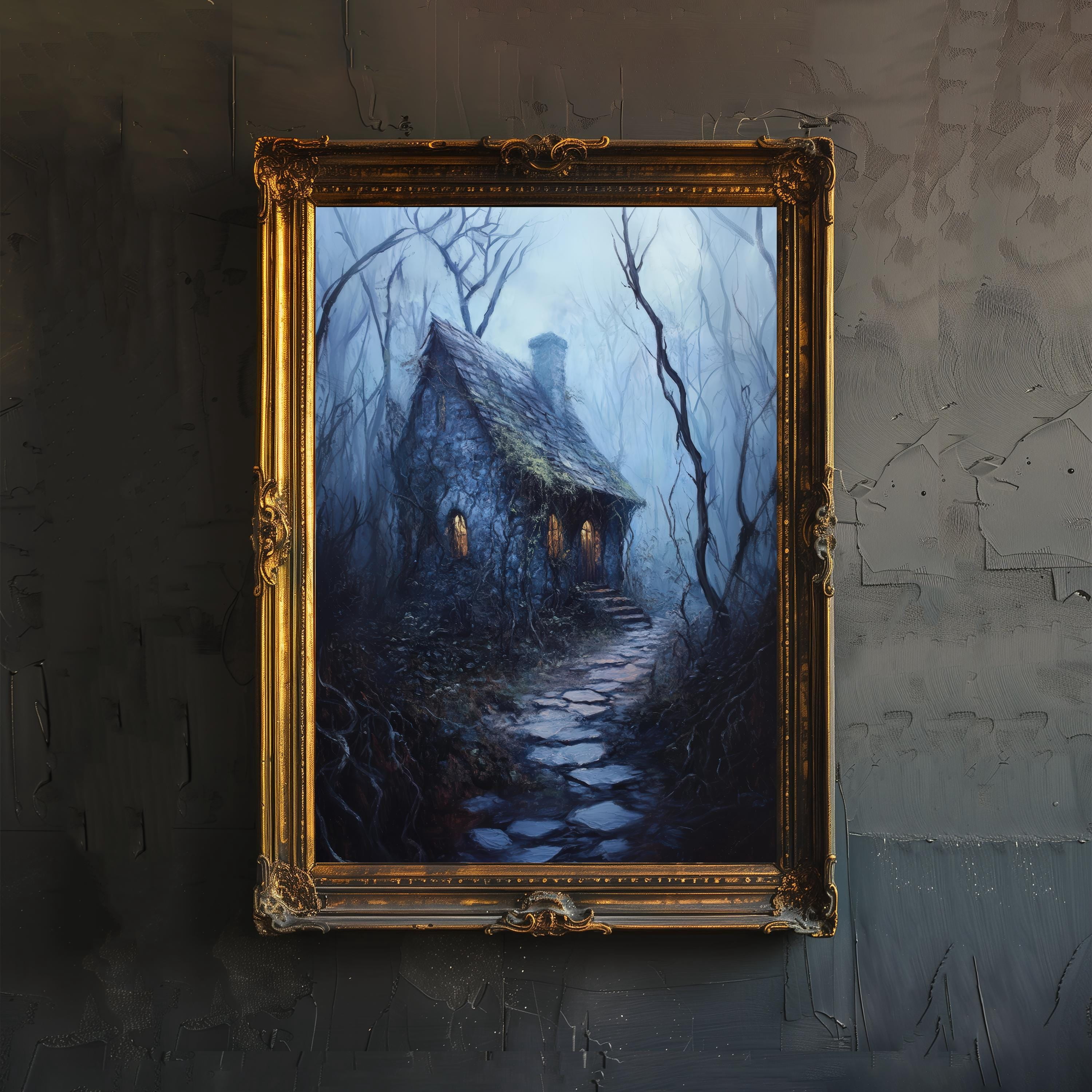 Witches Cottage Poster Cottagecore Decor Dark Academia Art Enchanted ...