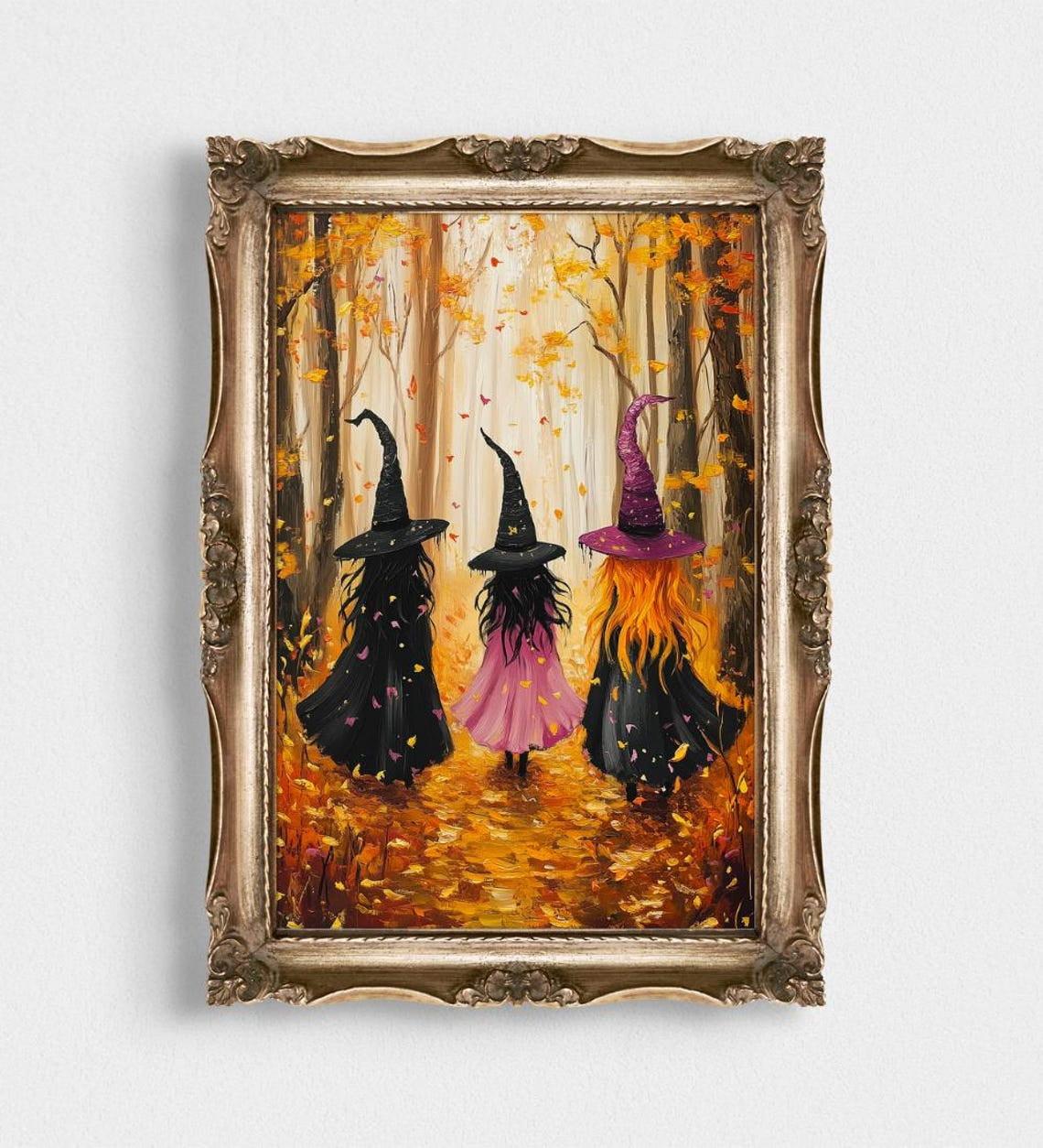 Witches Coven Art Poster, Ethereal Wildflower Scene, Mystical Forest ...
