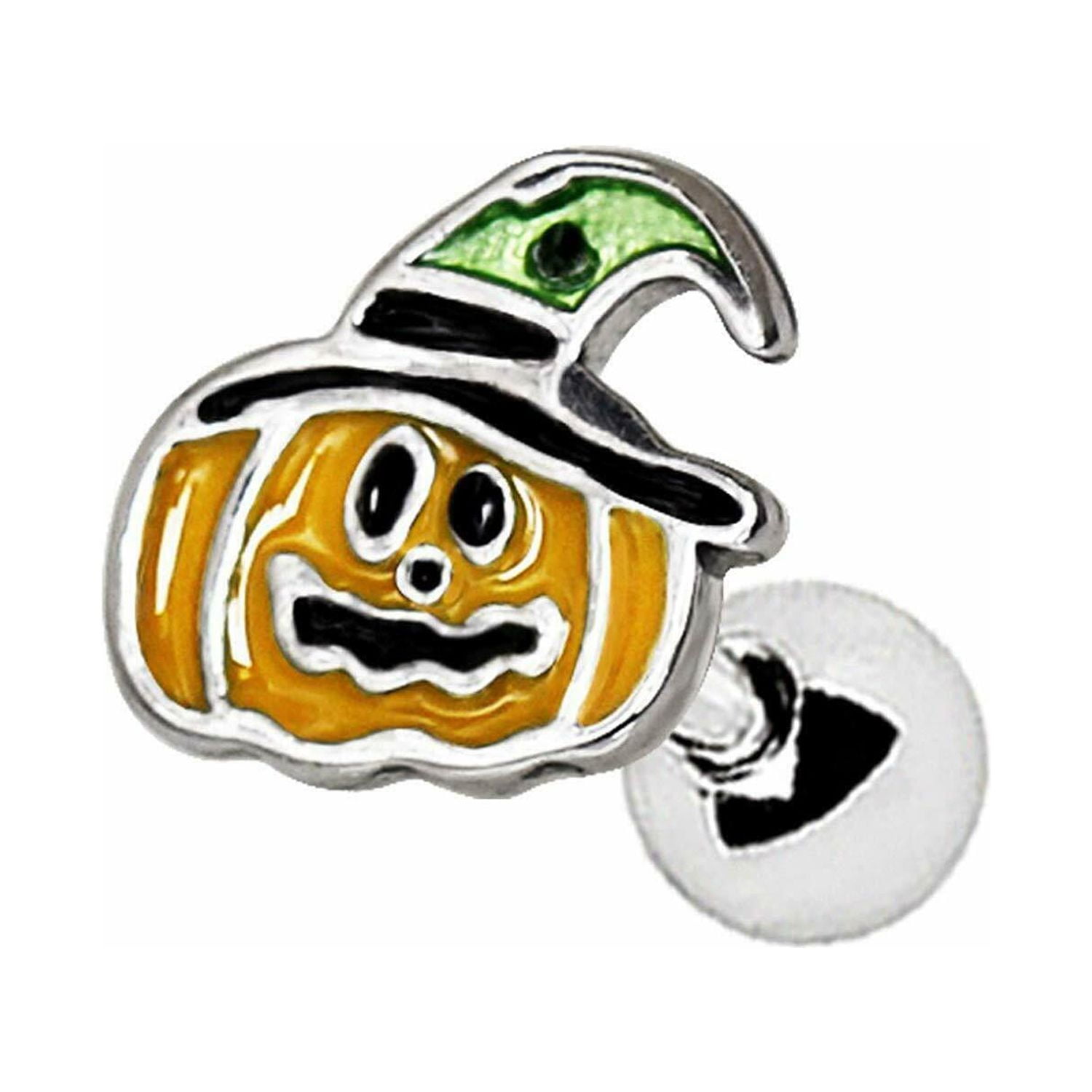 Witches Hat Pumpkin Steel Cartilage Tragus Barbell Ear Piercing Stud ...