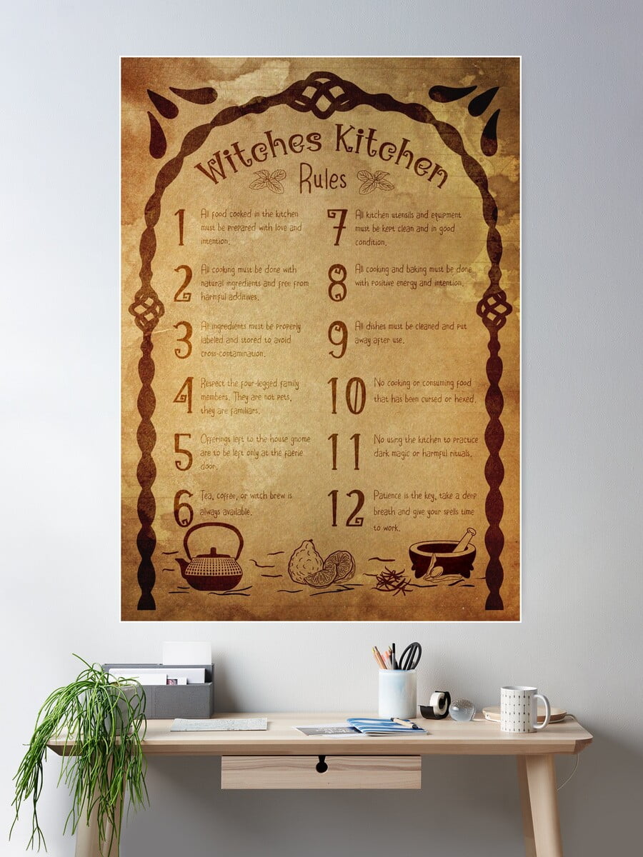 Witches Kitchen Rules Poster Wall Art, Modern Wall Decor For Living ...