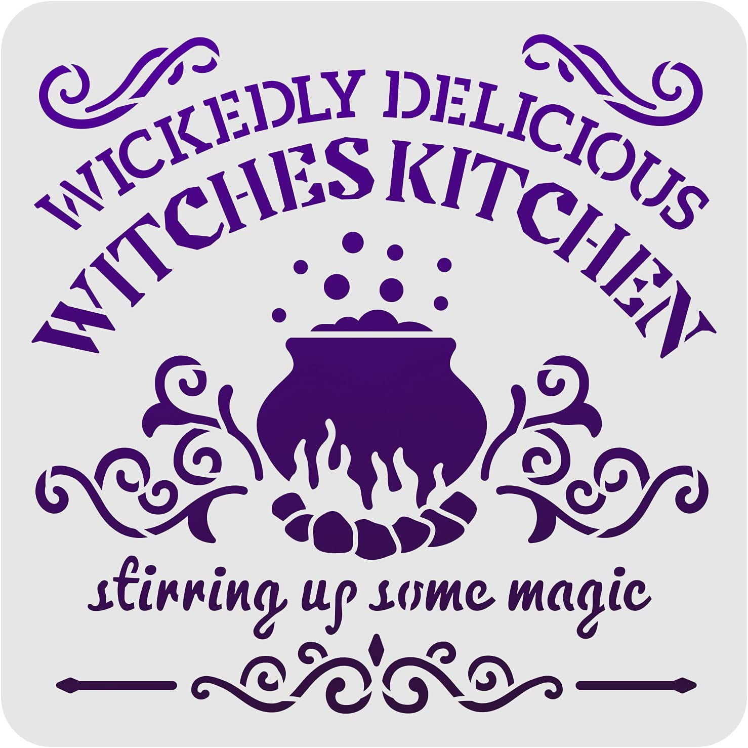 Witches Kitchen Stencil Decoration Template 11.8x11.8 inch Plastic ...