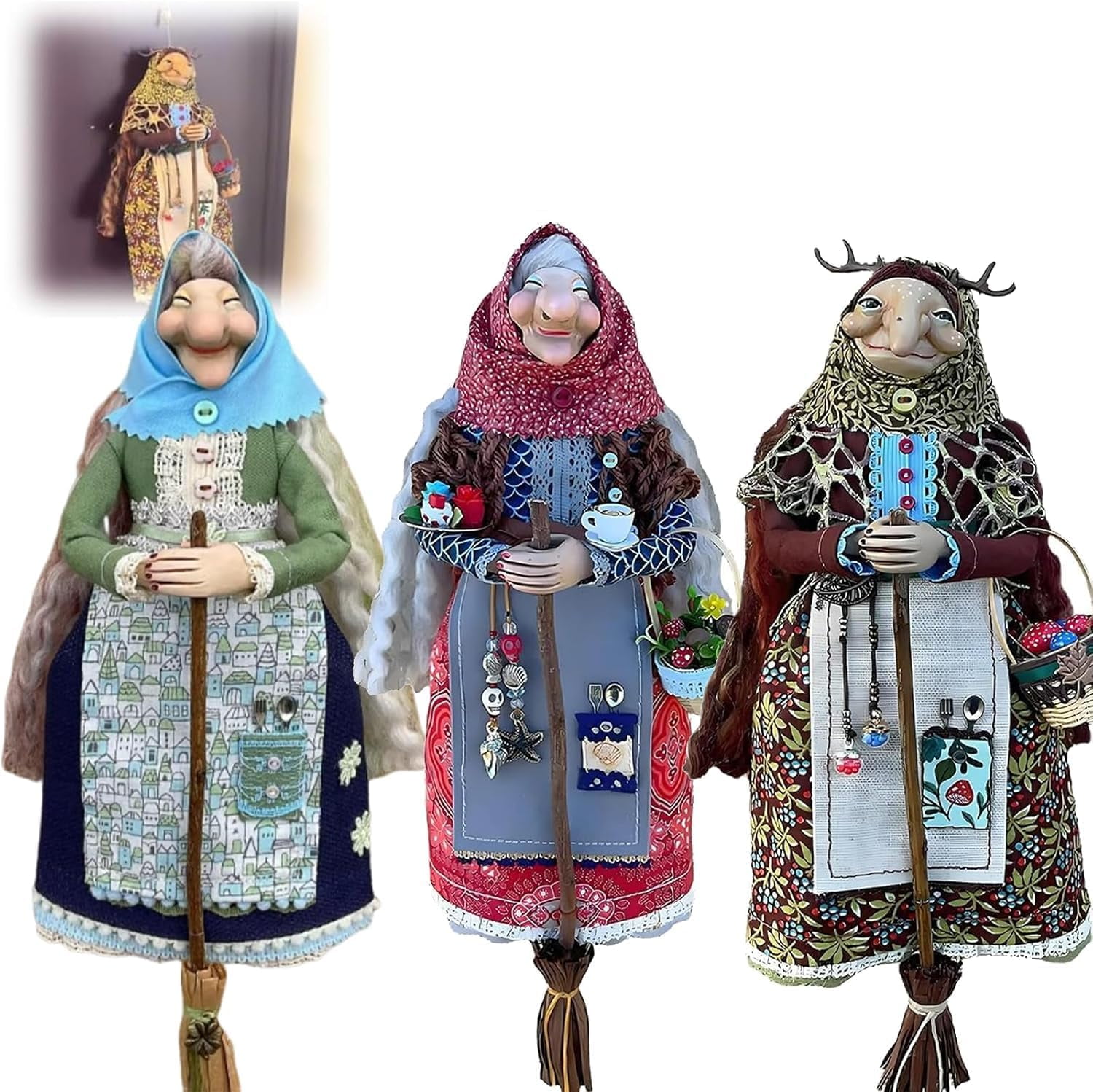 Witches for Kitchens Handmade Kitchen Witch Doll, Enchanting Good Luck ...