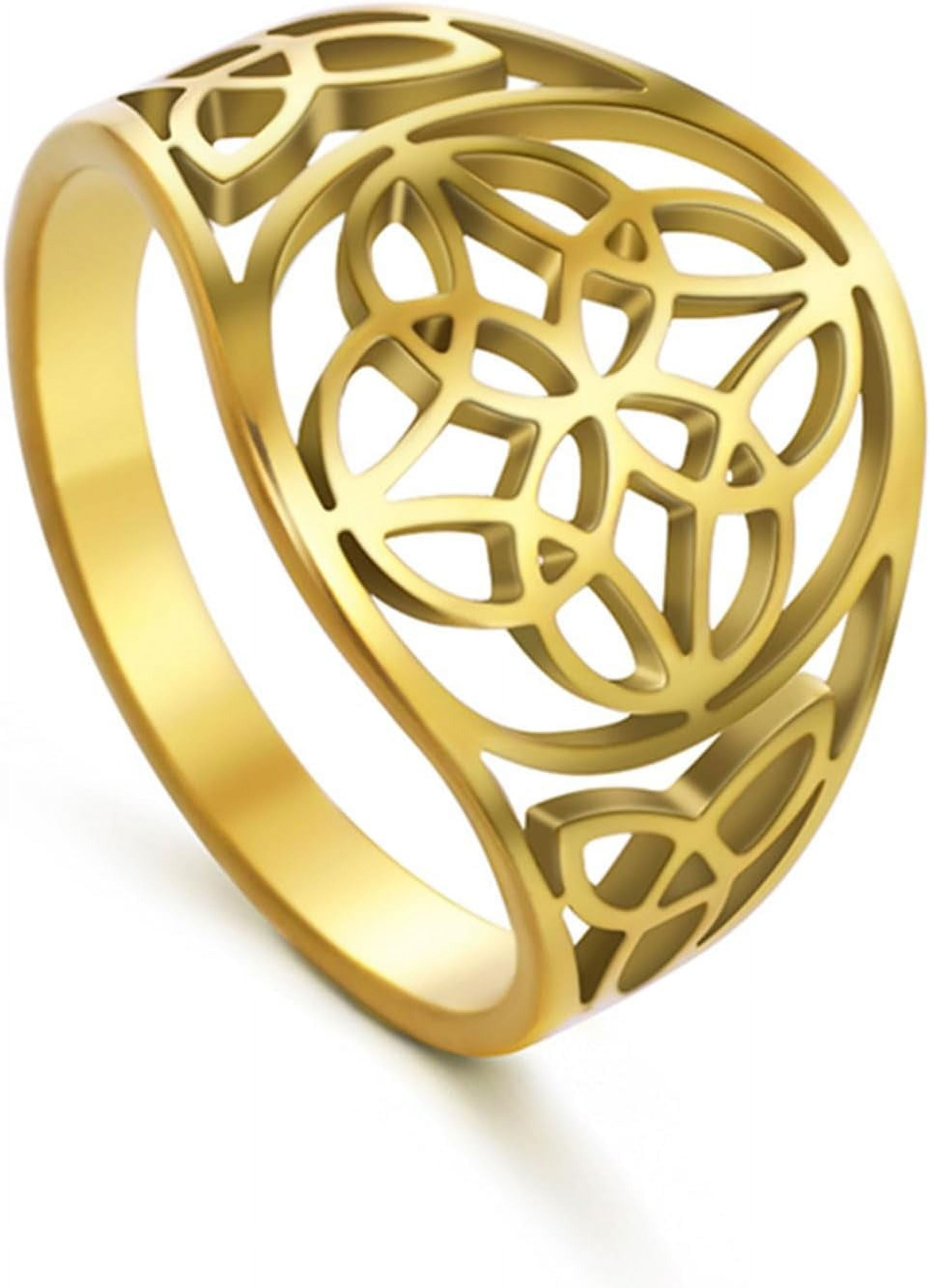 Witches Knot Ring Stainless Steel Witchcraft Celtic Amulet Ring ...