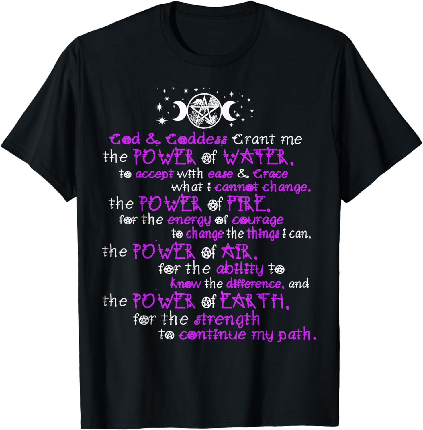 Witches Serenity Prayer T-Shirt- Witch Wiccan Pagan Design - Walmart.com