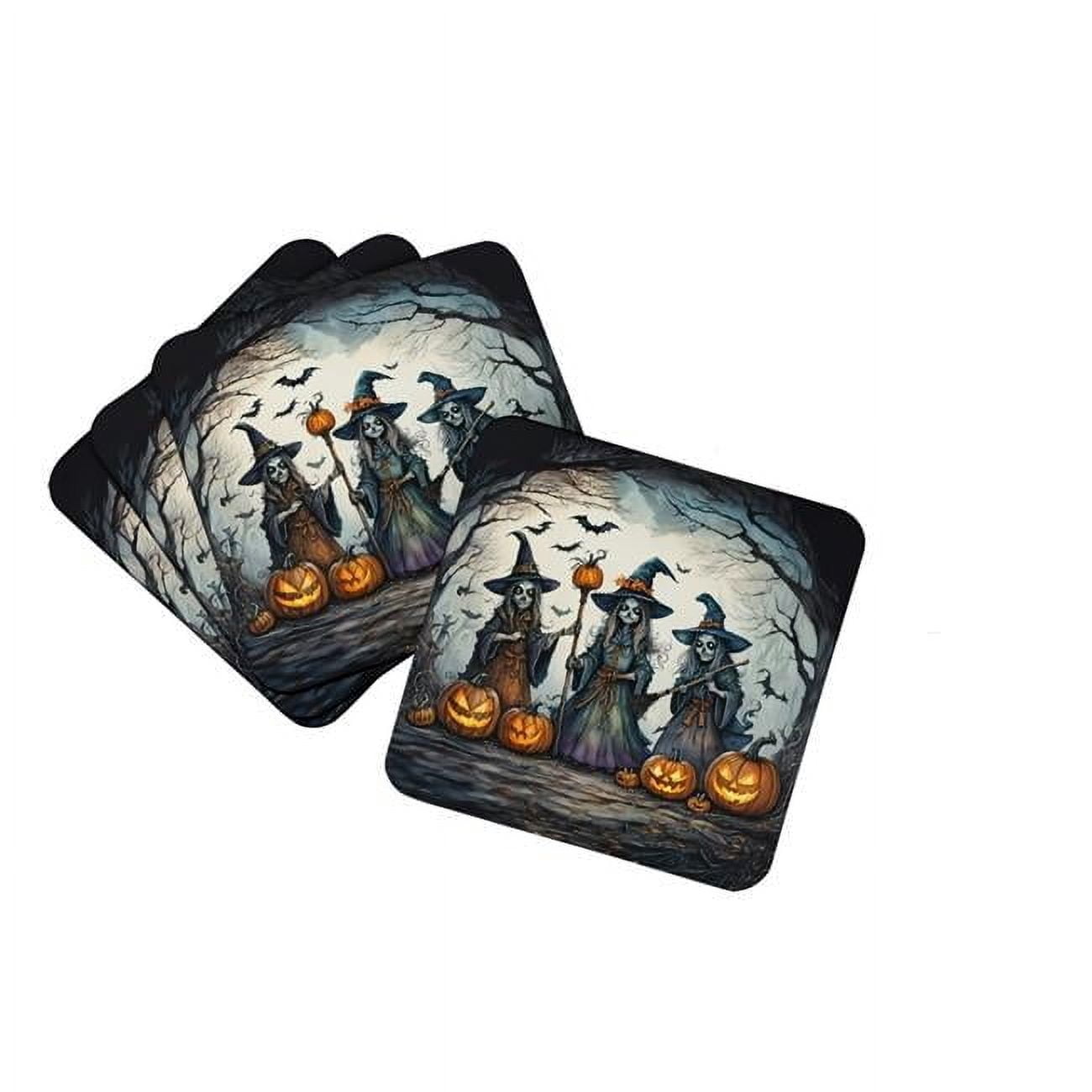 Witches Spooky Halloween Foam Coaster Set of 4 3.5 in x 3.5 in ...