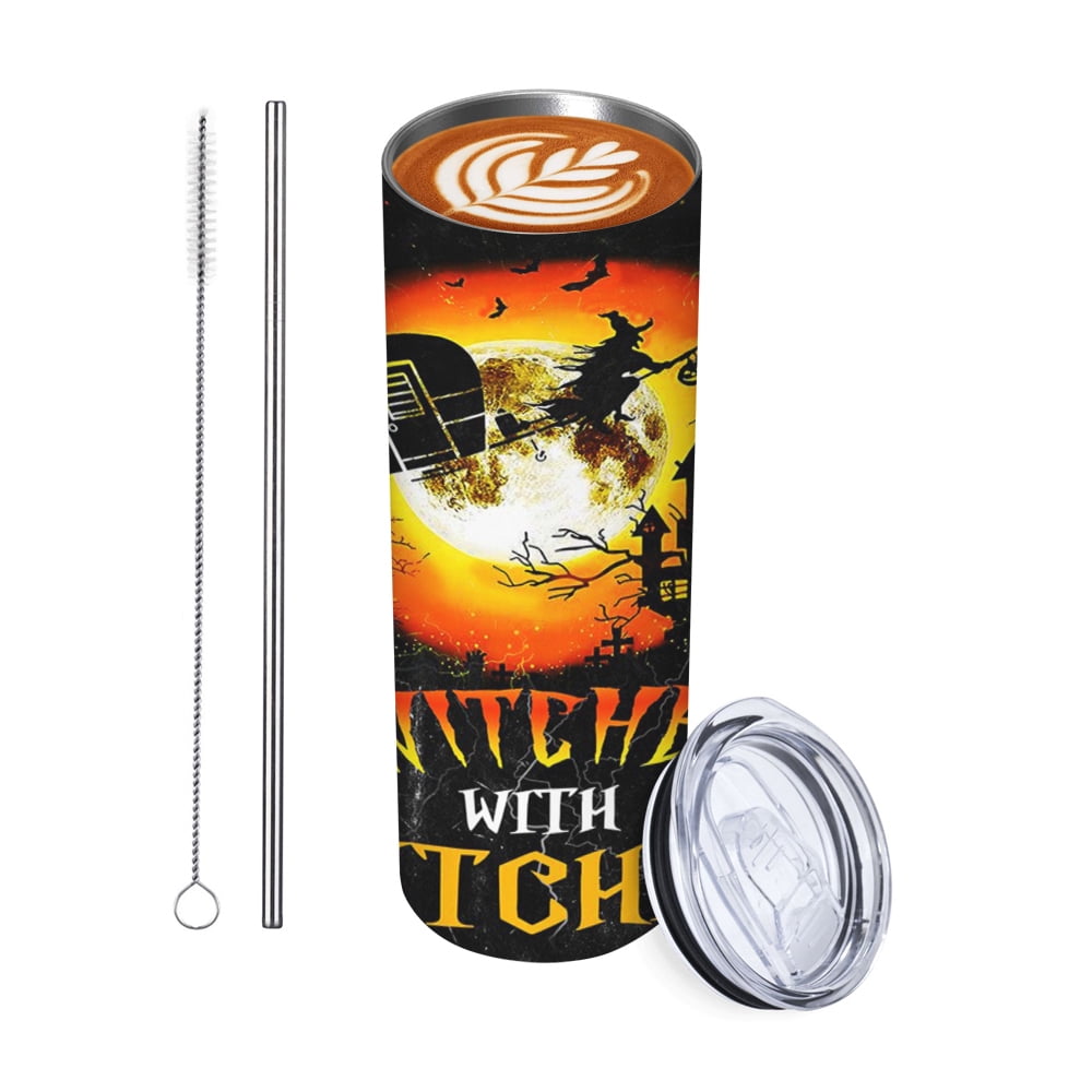 Witches With Hitches Halloween 20oz Coffee Mug Cup,Stainless Steel ...