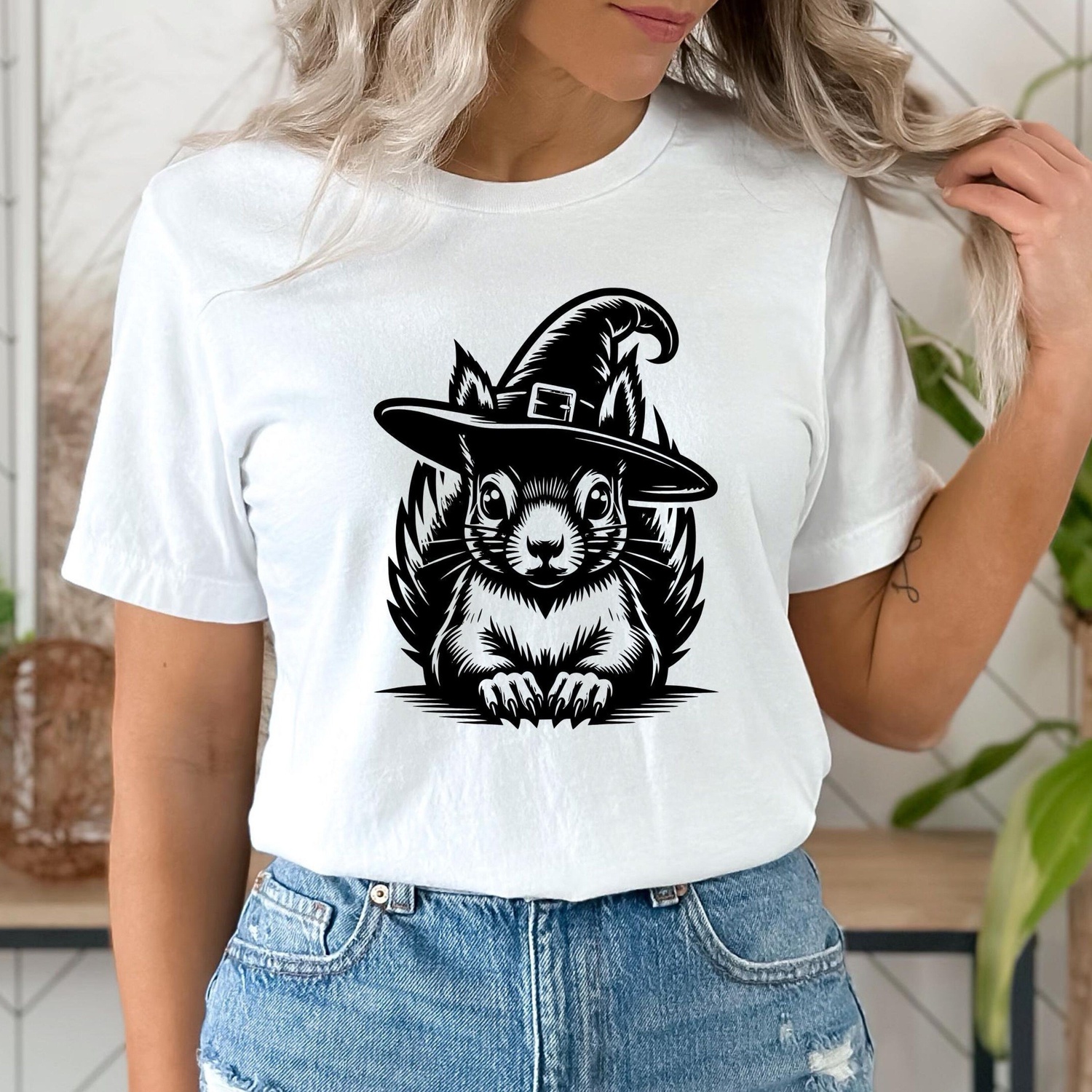 Witchquirrel S1Hirt, Witch Hat Squirrel T-S1Hirt, Fall Squirrel , Cute ...