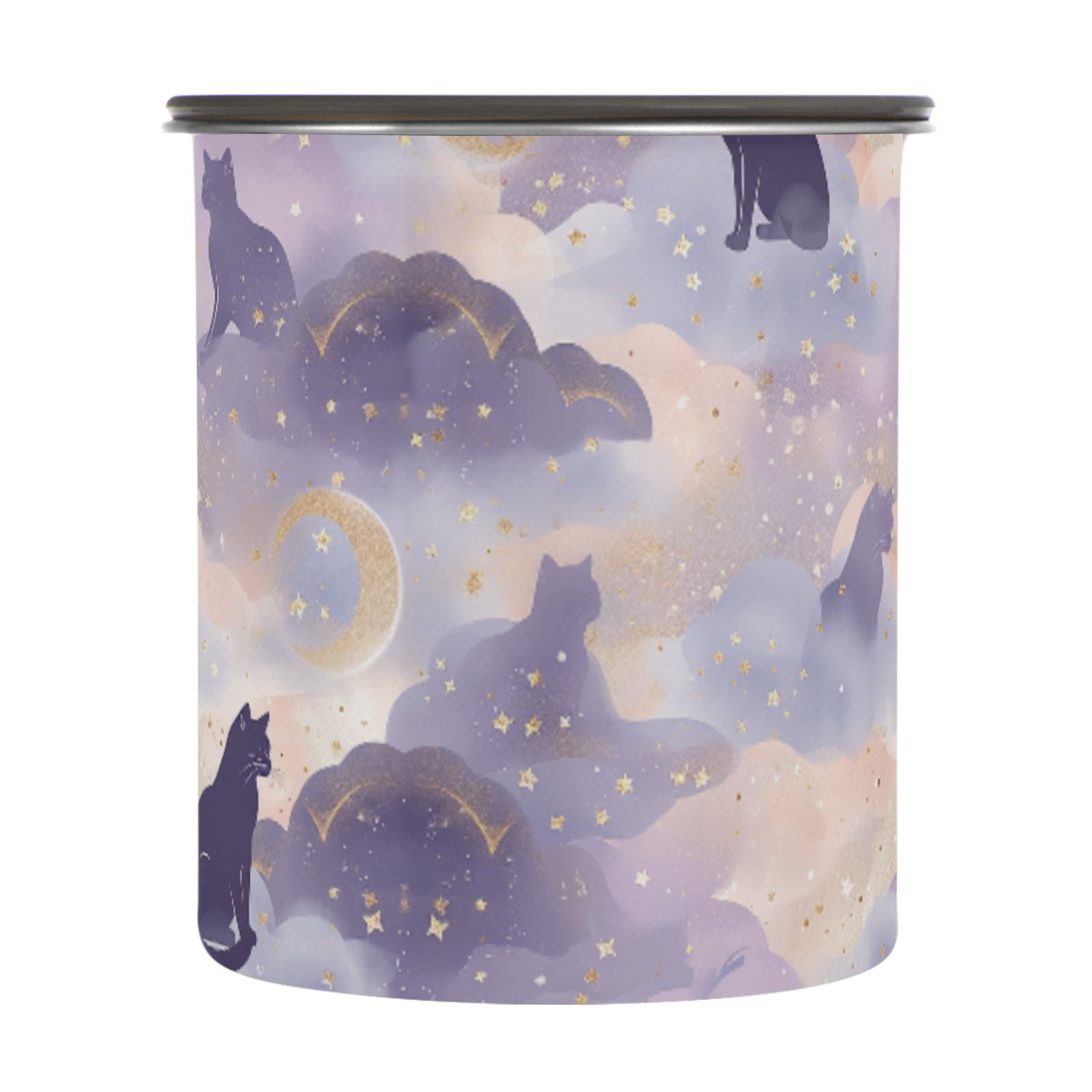 Witchy Cat Moon Star Airtight Coffee Bean Canister 30oz Food Storage ...