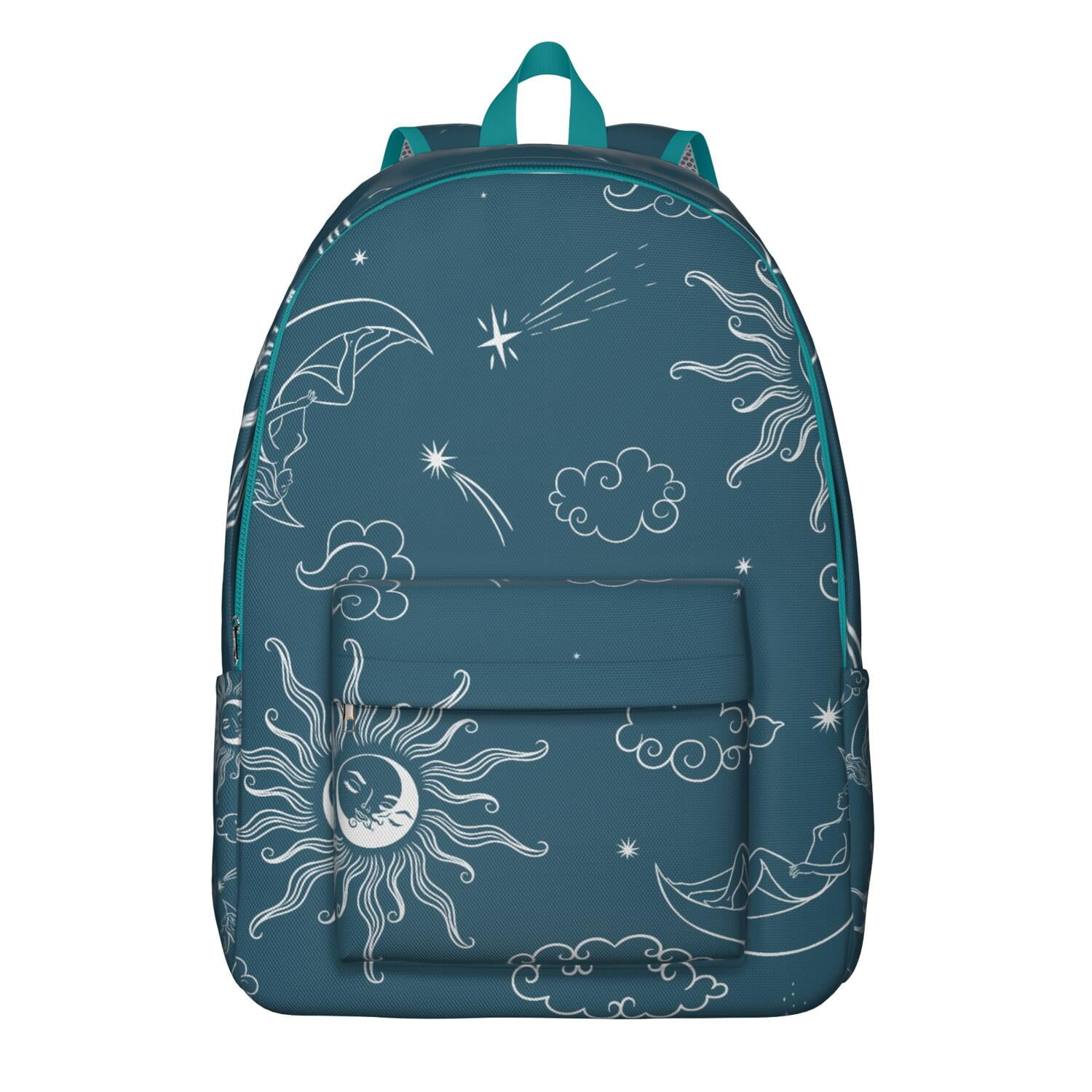 Witchy Celestial Backpack, Waterproof School Bag with Gothic Sun, Moon ...