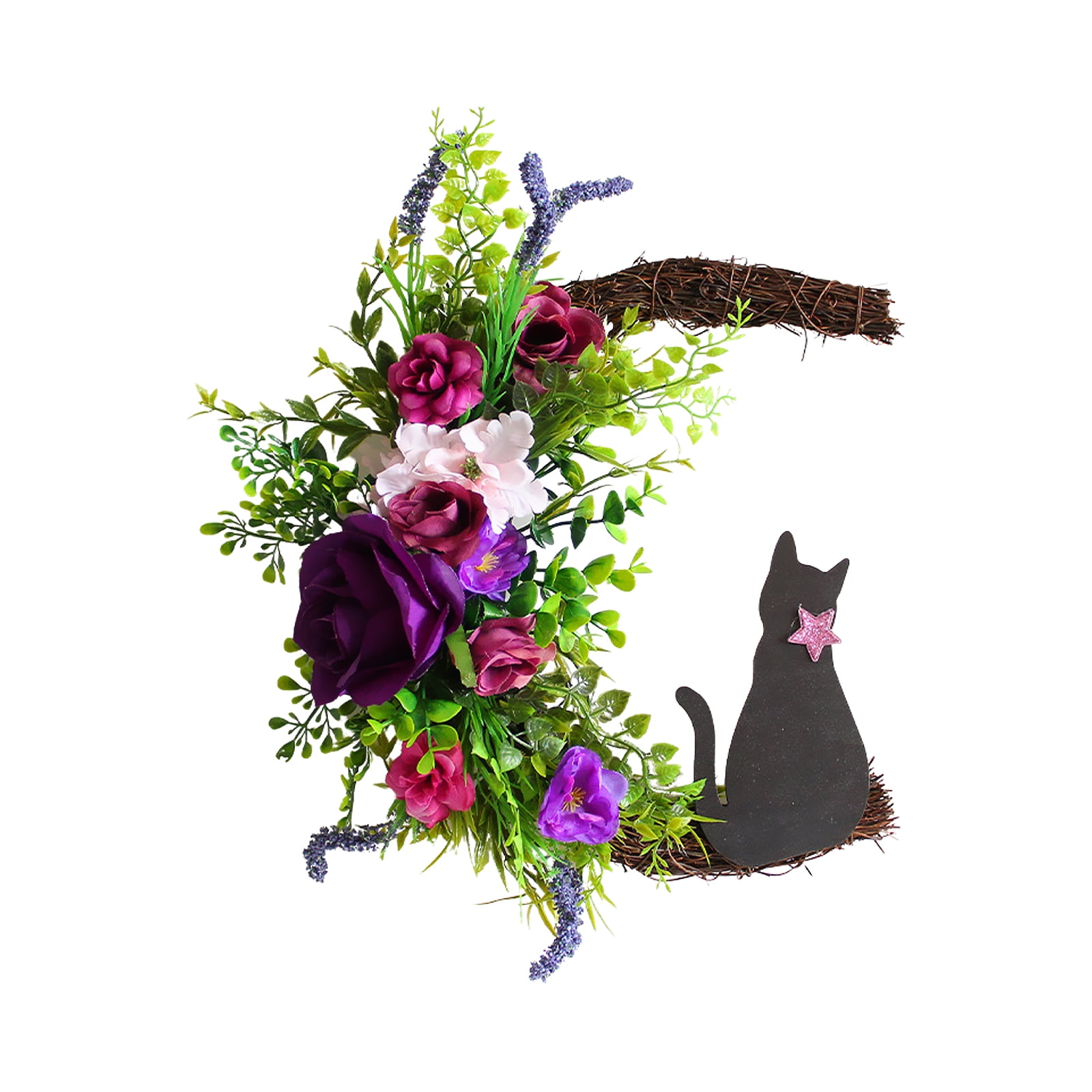 Witchy Celestial Door, Art Halloween Lunar Decor Kitty Lovers Gift ...