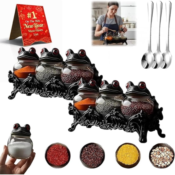 Witchy Frog Apothecary Spice Jars, 2026 New 3 Piece Set, Vintage Gothic ...