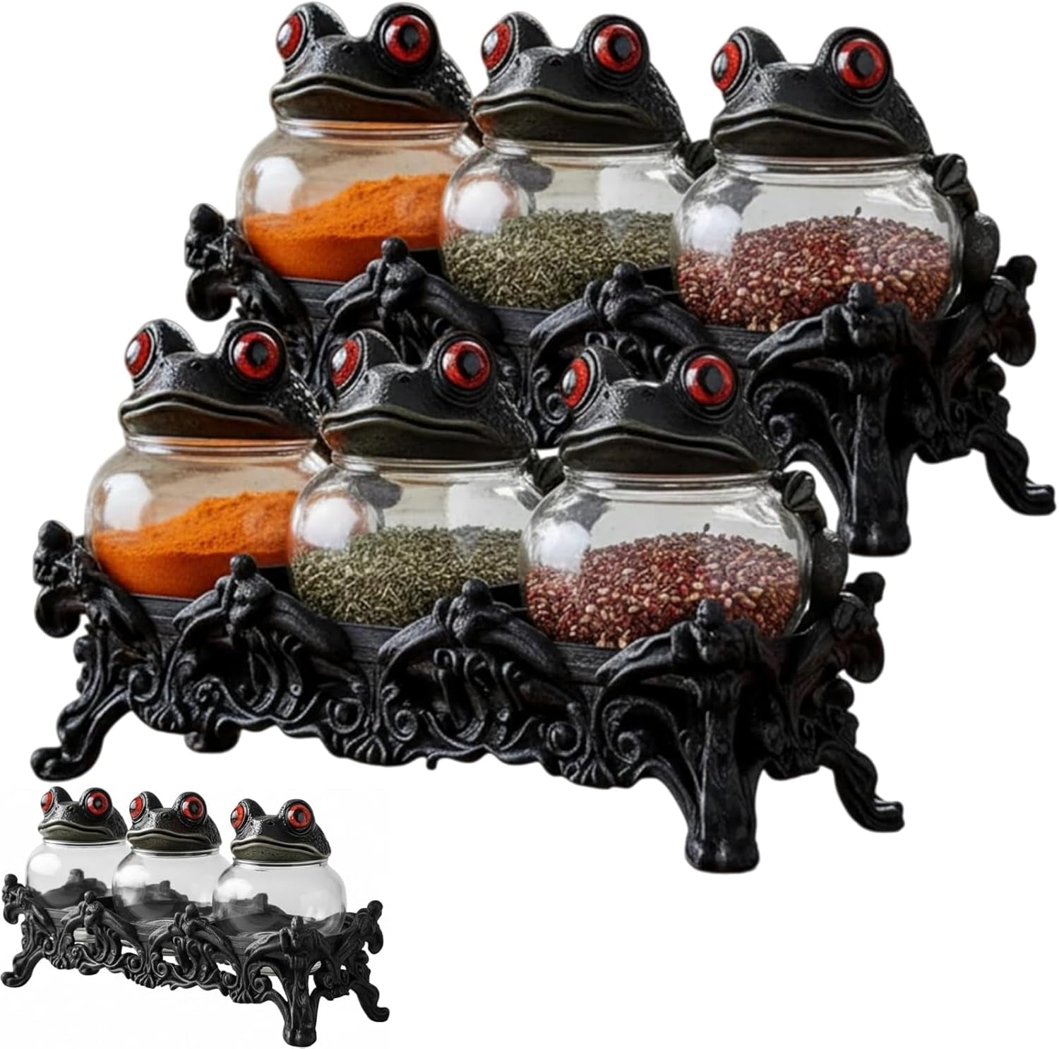 Witchy Frog Apothecary Spice Jars,Kitchen Storage for Spices, Glass ...