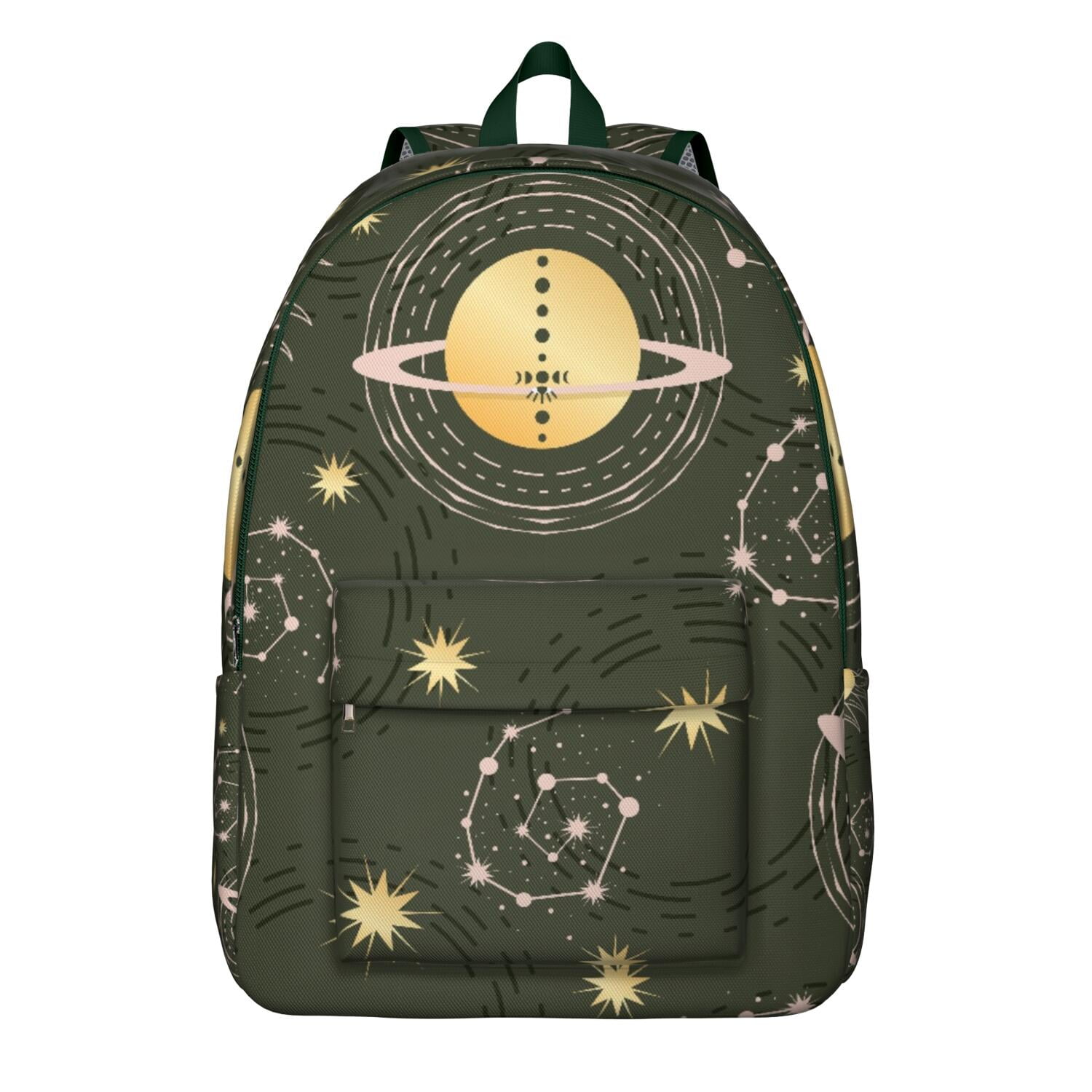 Witchy Gothic Backpack, Lightweight School Bag Featuring Golden Cosmic ...