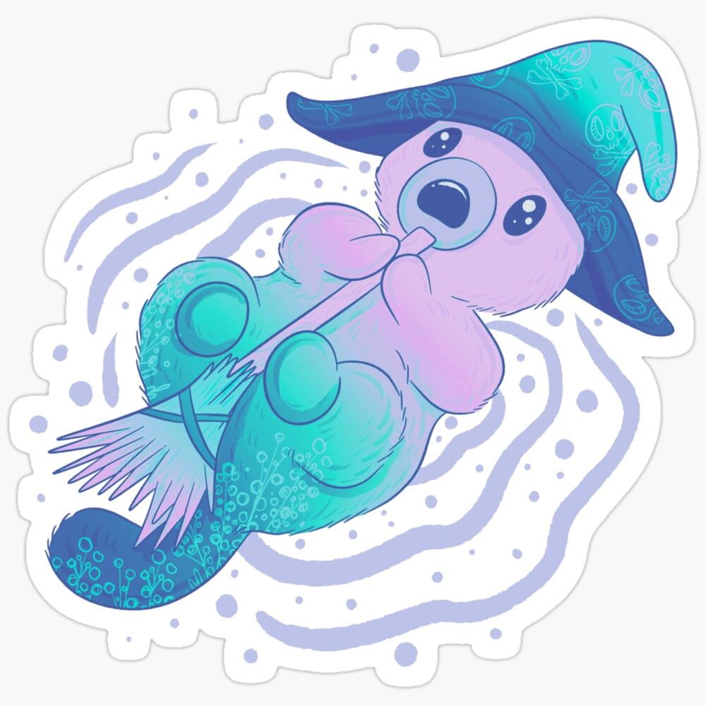 Witchy Little Otter Sticker Phone Decal Water Bottle Stickers Car ...