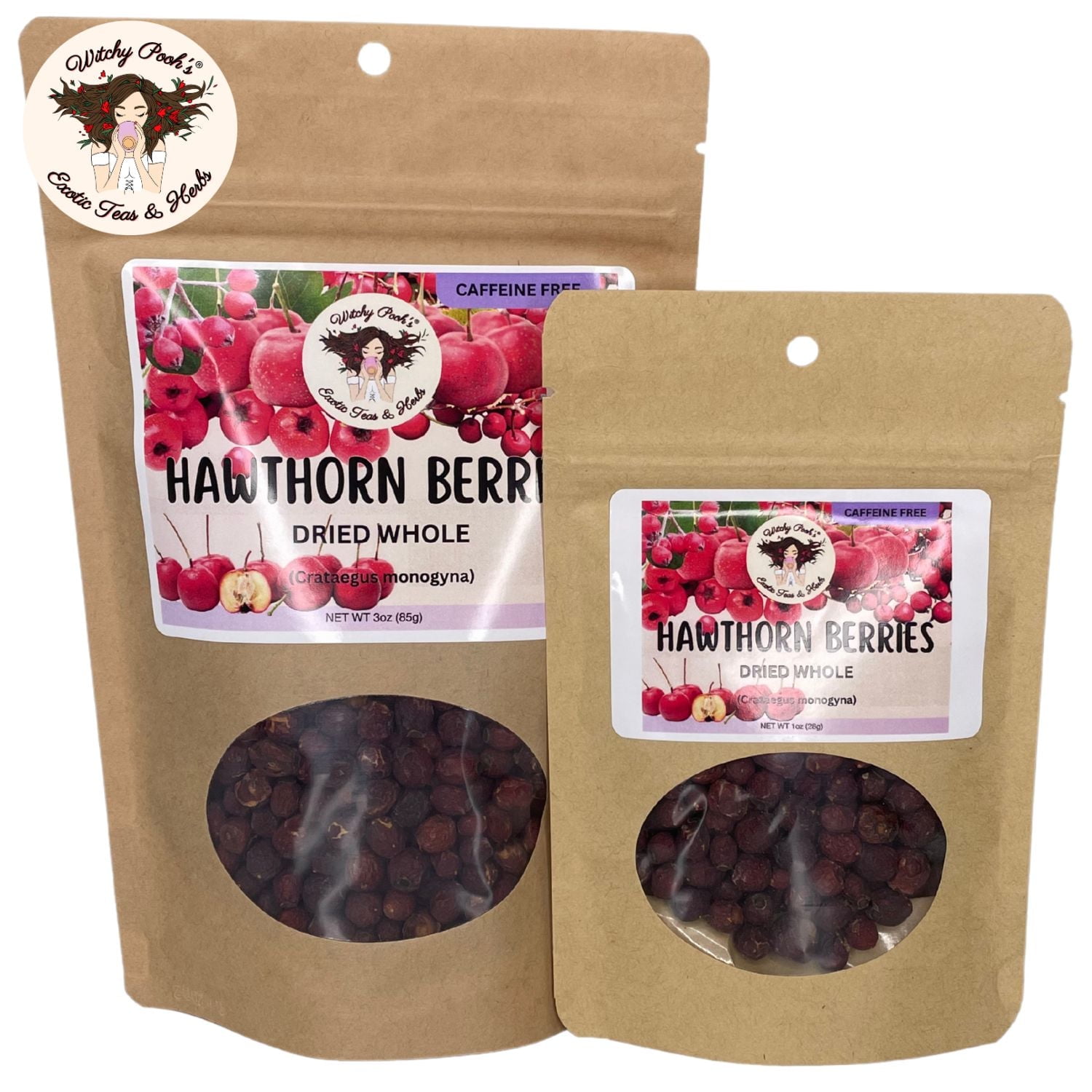 Witchy Pooh's Hawthorn Berries Loose Leaf Tea, Caffeine-Free, 1 oz ...