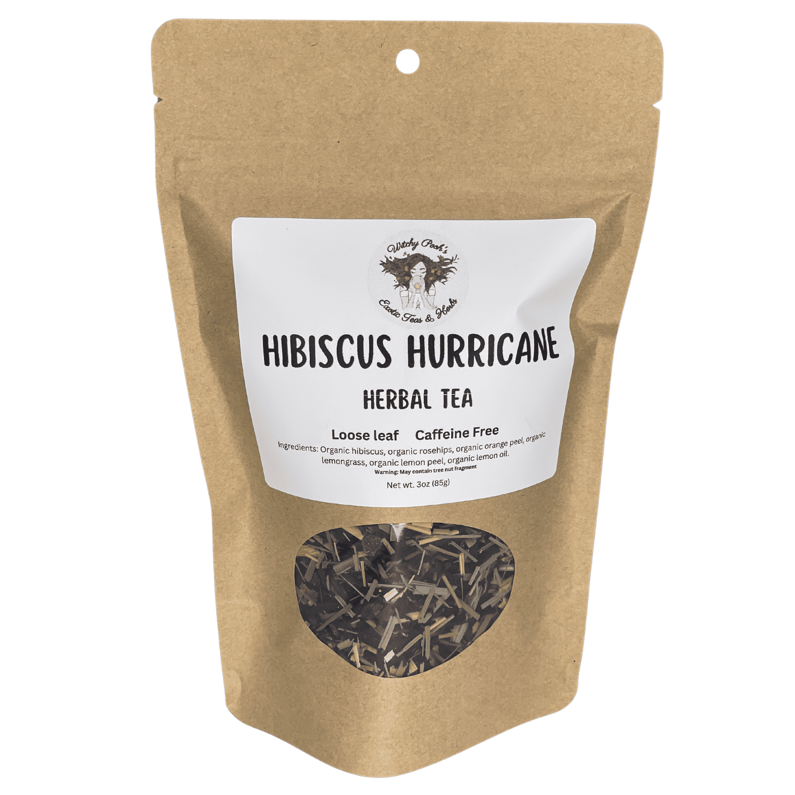 Hibiscus Hurricane Organic Loose Leaf Herbal Fruit Tea, Caffeine Free ...