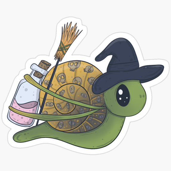 Witchy Snail Sticker Phone Decal Water Bottle Stickers Car Decals ...