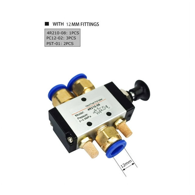 With 12mm Fittings-Pneumatic Directional Valve Switch, Manual Valve, 2 ...