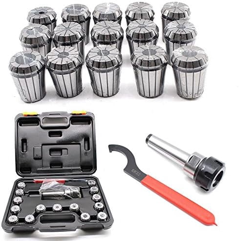 With 15PC ER32 Collet Set M12 Chuck & Spanner MT3 Shank Morse Taper ...