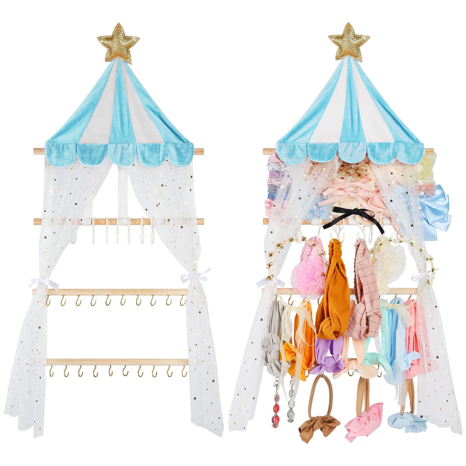 With 30 Hooks Bow Hanger Headband Holder Hanger Necklace Display Hair ...