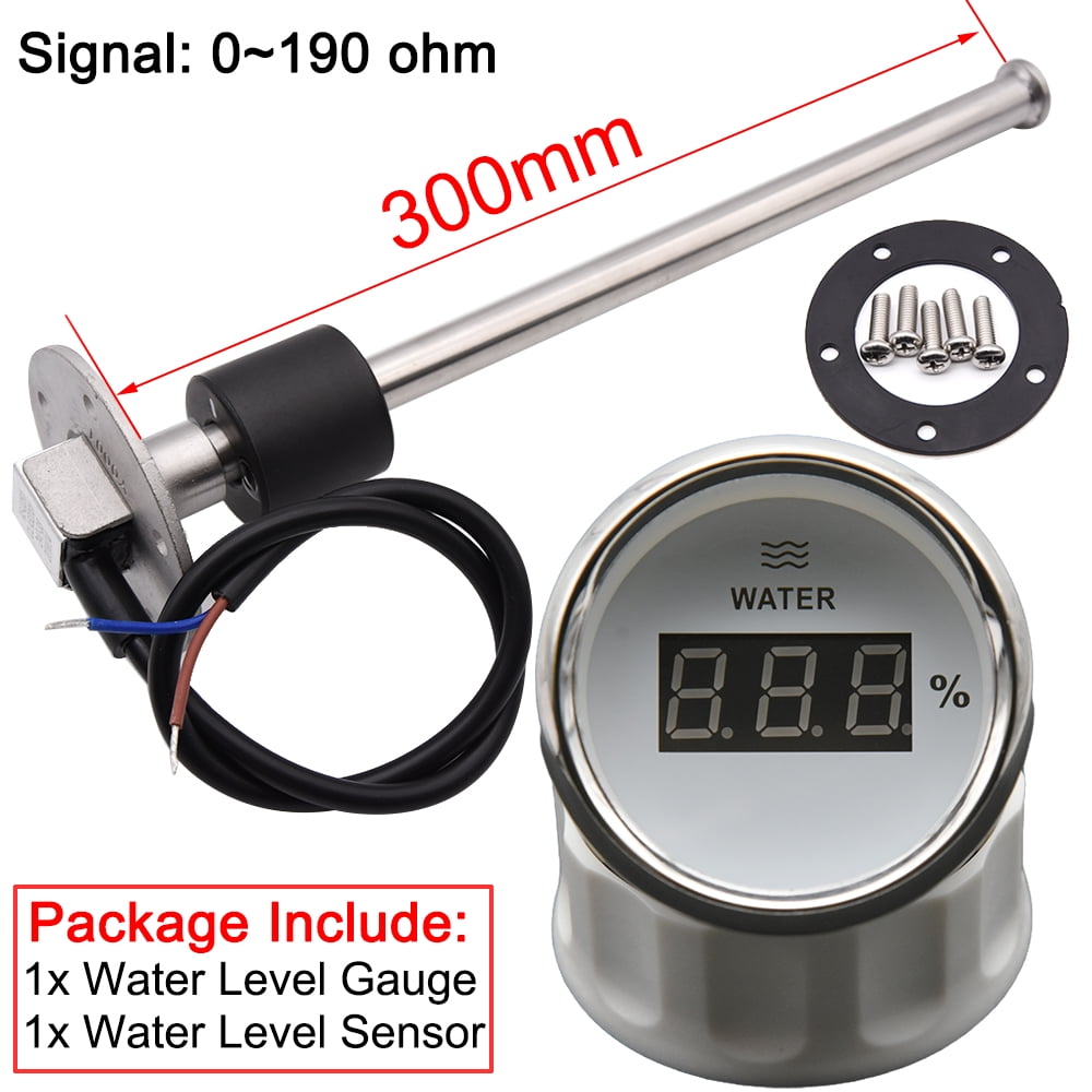 With 300mm sensor-Digital 52mm Water Level Gauge + 0~190 Ohm Water ...
