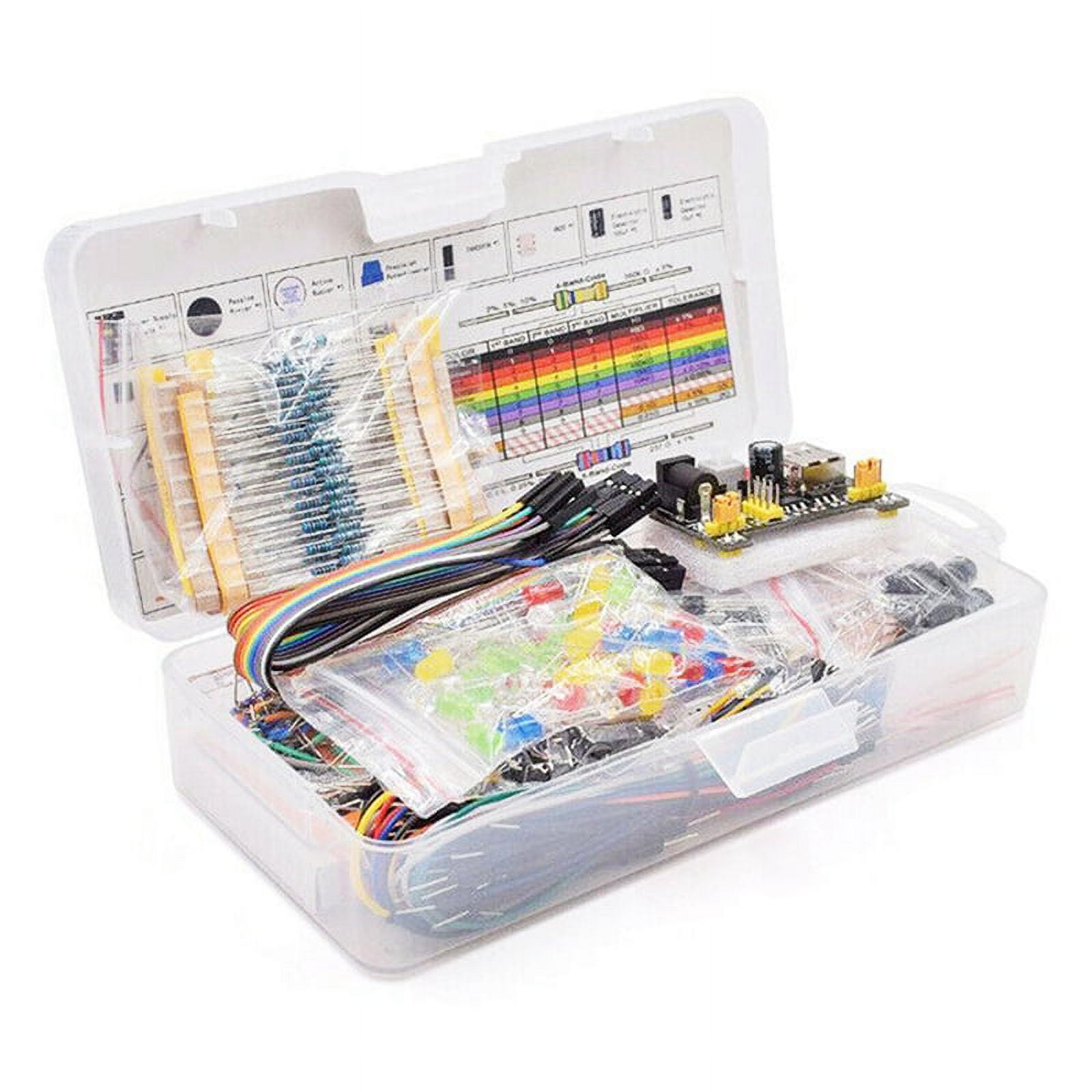 With 830 Tie-Points Breadboard Resistor Capacitor LED Potentiometer Kit ...