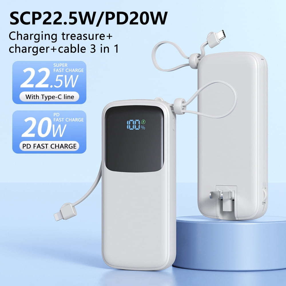 With AC plug, 22.5W charging treasure, large capacity, 10000mA, PD20W ...