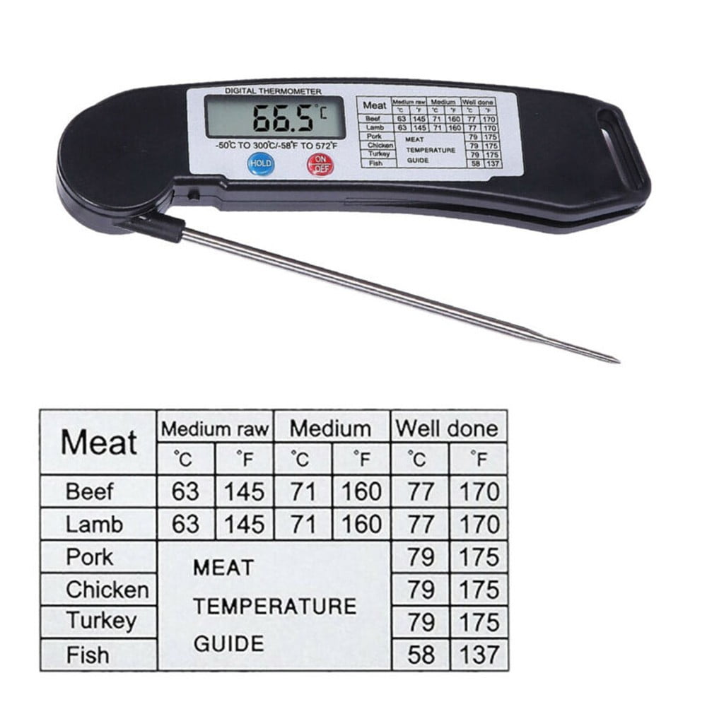 With Battery Food Thermometer For fryers Meat Bread Thermometer Instant ...