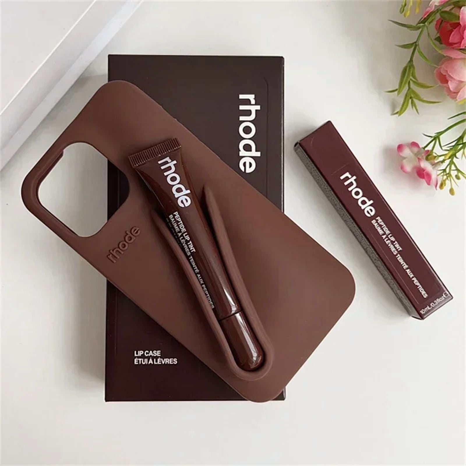 With Box Lipstick Phone Case for iPhone 16 15 14 13 12 11 Pro Max Plus 16E Makeup Lip Gloss ...