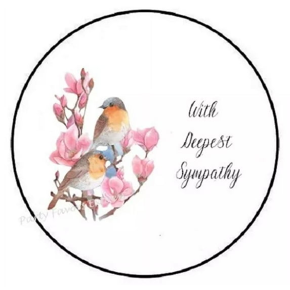 With Deepest Sympathy Cherry Blossom Stickers Party Favors Phone Decal ...
