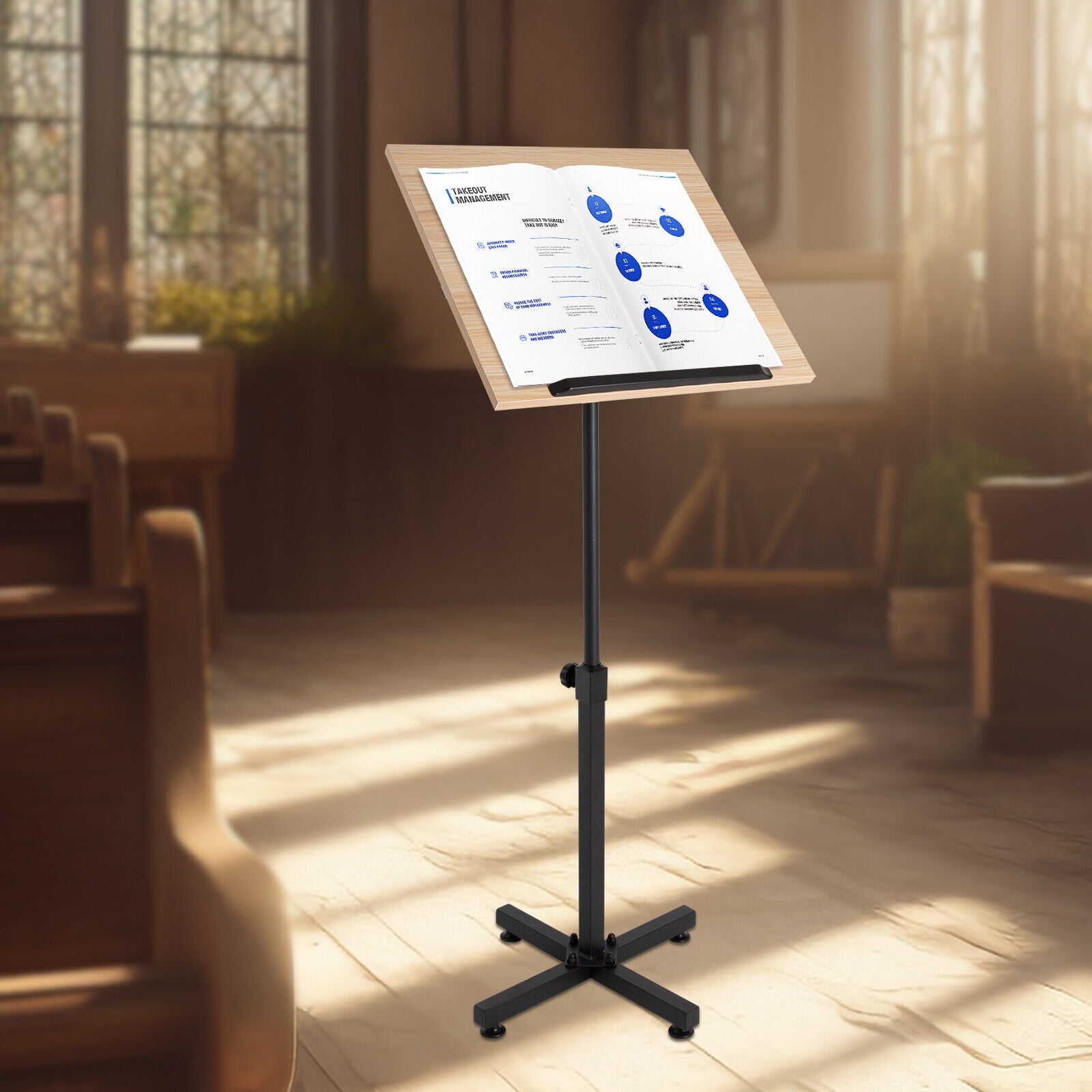 With Edge Stopper Portable Lectern Podium Stand Height Laptop Table ...