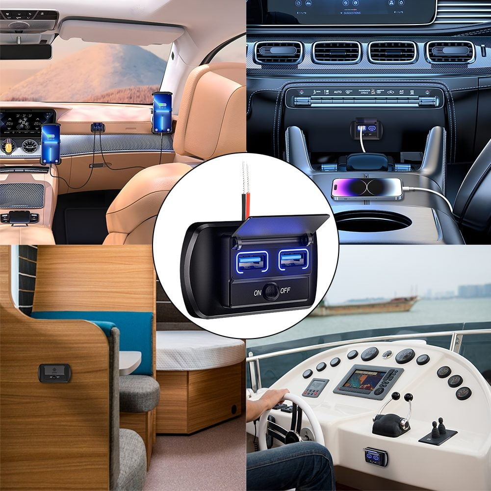 High Efficiency 12V Usb Car Charger With Dual Ports and Safety Features ...