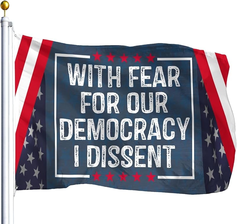 With Fear For Our Democracy I Dissent Funny Flags Flags 3x5 Outdoor ...