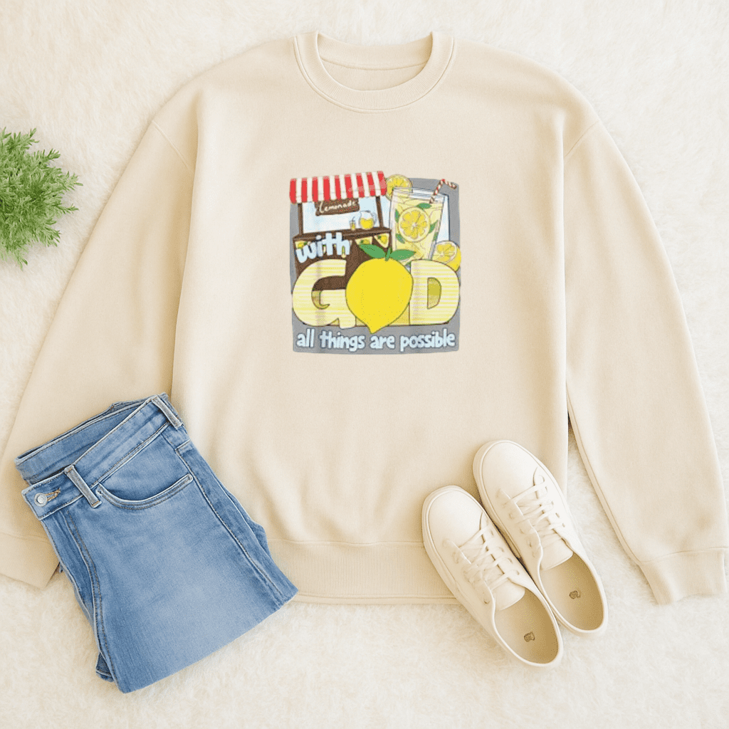 With God All Things Are Possible A Lemonade Stand Faith Graphic Design ...