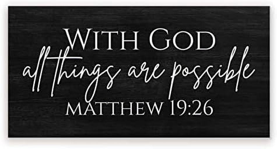 With God All Things Are Possible Black Wood Rustic Style Wall Décor ...